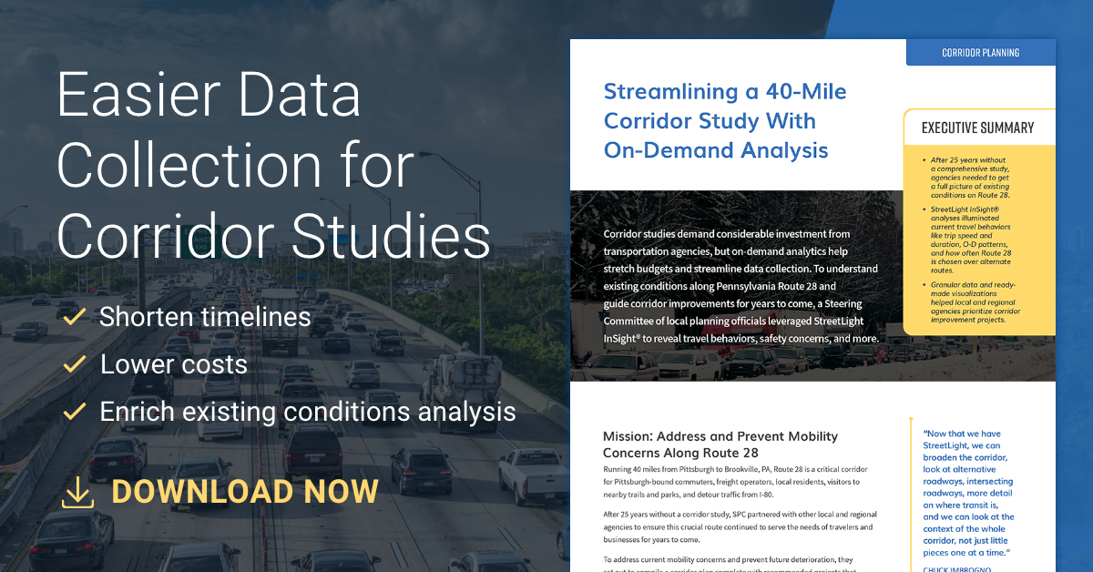 Streamlining a Corridor Study With On-Demand Traffic Data